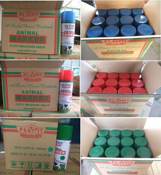 Blue / Red / Green three colors Aerosol Animal Marking Spray for pigs ...