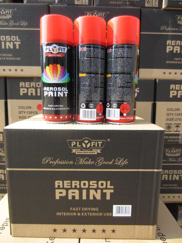 Aerosol Fire Red Color Spray Paint 400ml Bottled Graffiti Spray Paint