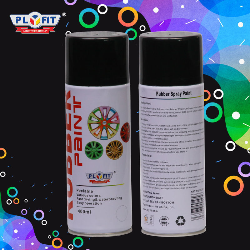 Aerosol Water Based Rubber Paint Spray 400ml Colorful For Car Wheel / Rim